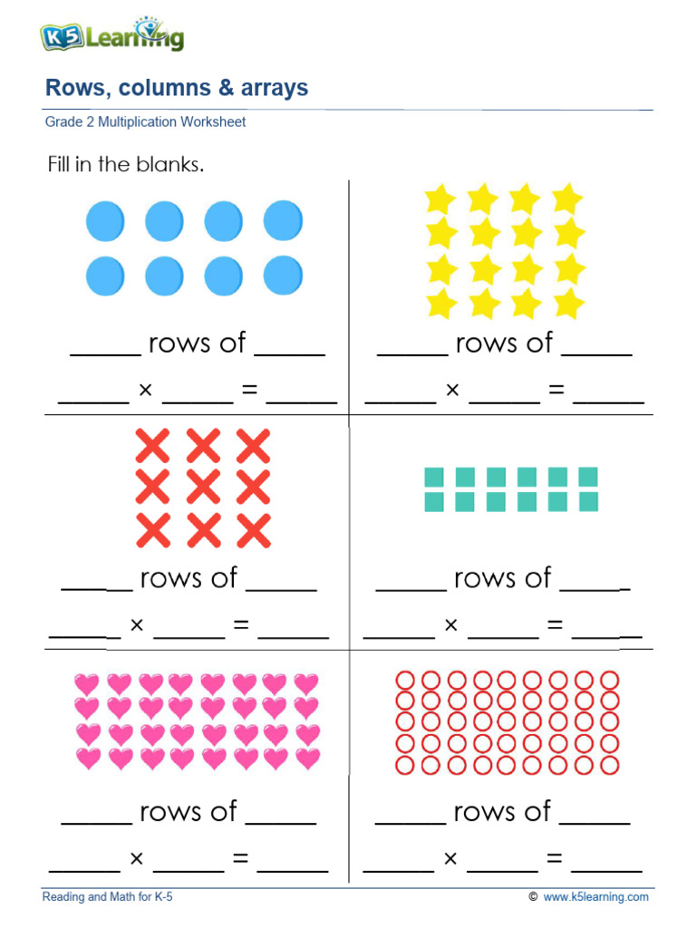 Grade 2 Multiply Rows Columns B 2 | PDF | Worksheet | Mathematics