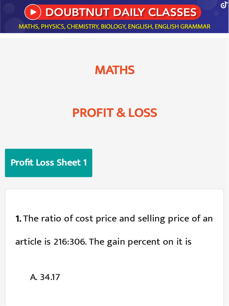 Books Doubtnut Question Bank | PDF | Profit (Economics) | Prices