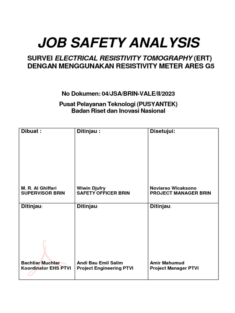 Jsa Survei Metode Ert | PDF