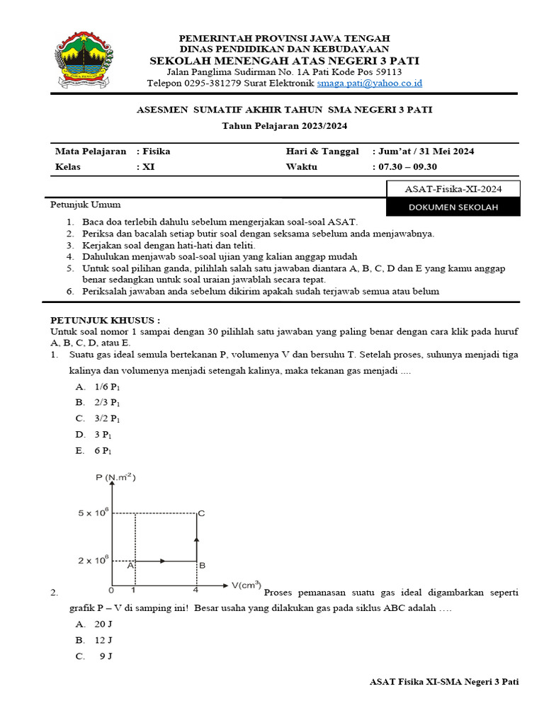 Soal ASAT Fisika XI-2024 | PDF