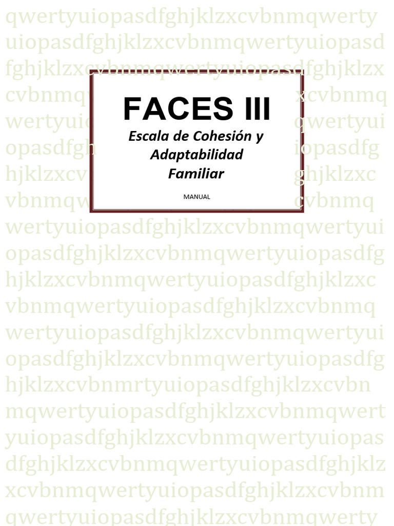 FACES III: Escala de Cohesión Familiar | PDF | Validez (Estadísticas ...