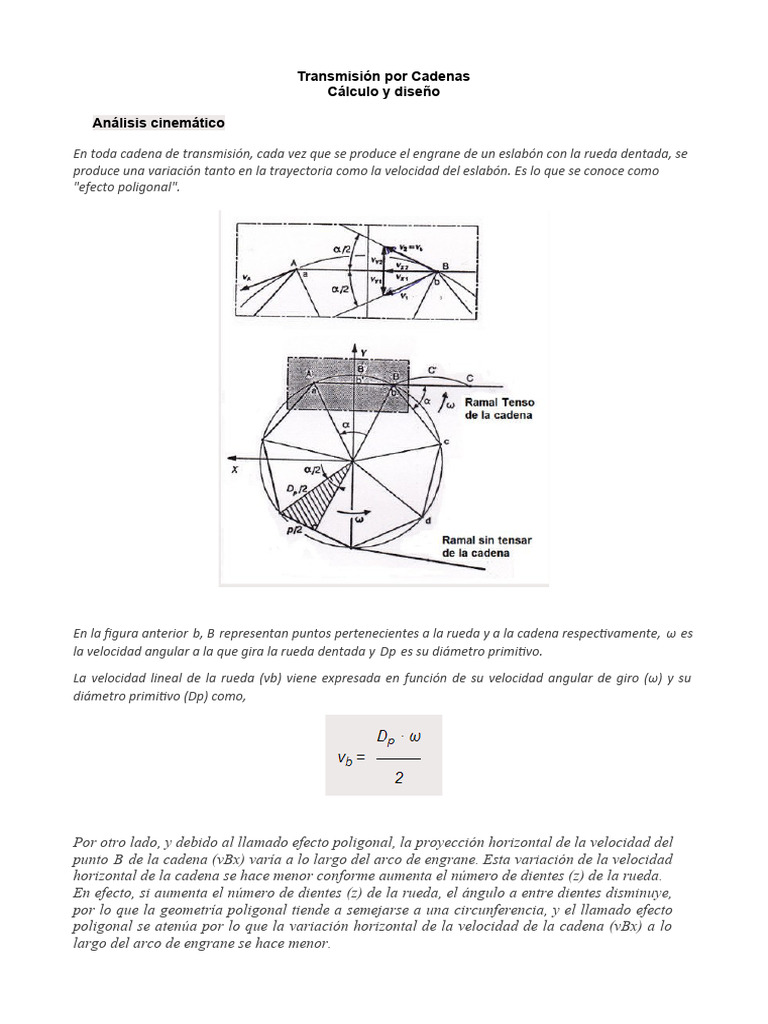 Cálculo y Diseño de Transmisiones por Cadena | PDF | Engranaje | Mecánica
