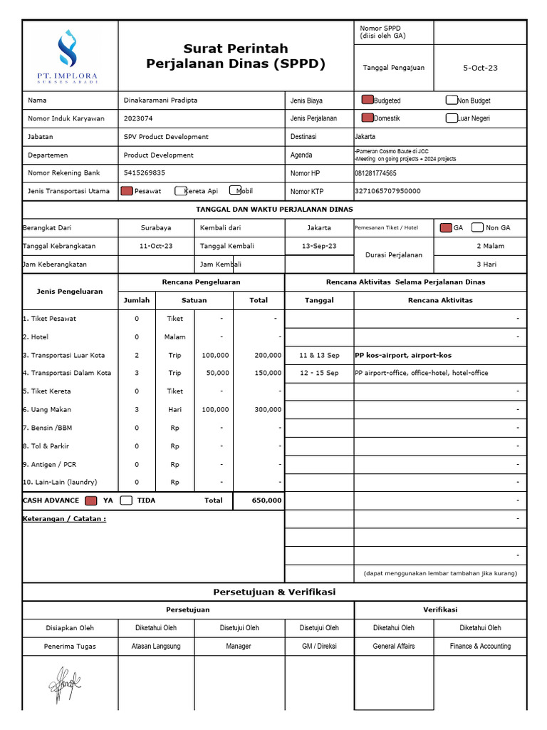 Format SPPD RBPD LHPD 2022 New (Dina) | PDF