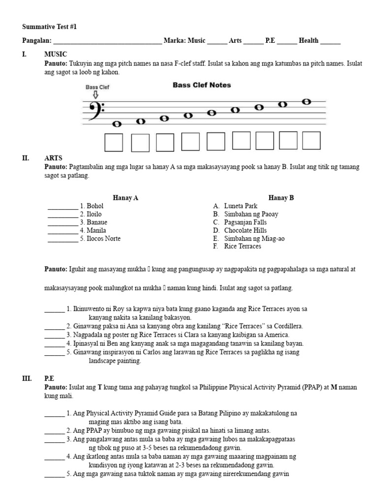 ST1-MAPEH-2nd QTR | PDF