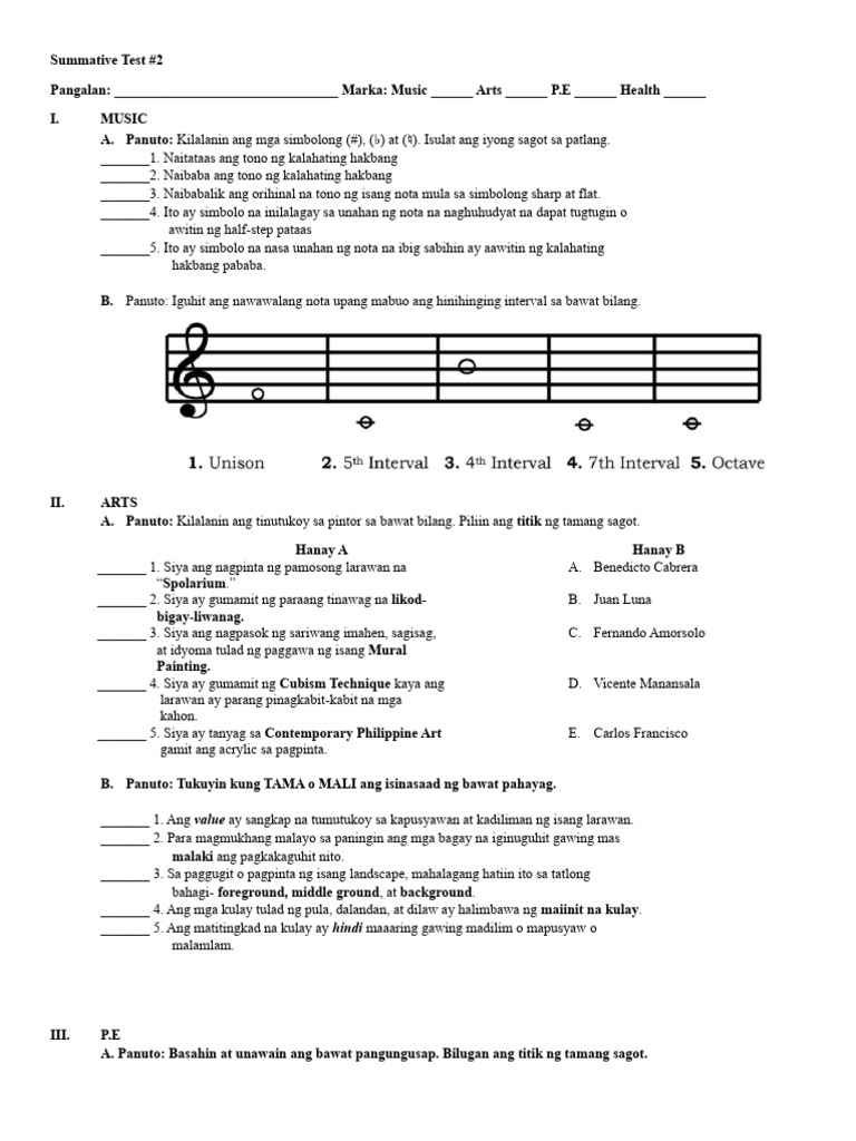 ST2-MAPEH-2nd QTR | PDF