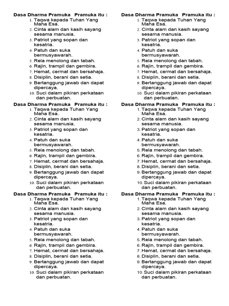 Dasa Dharma Pramuka Pramuka itu | PDF