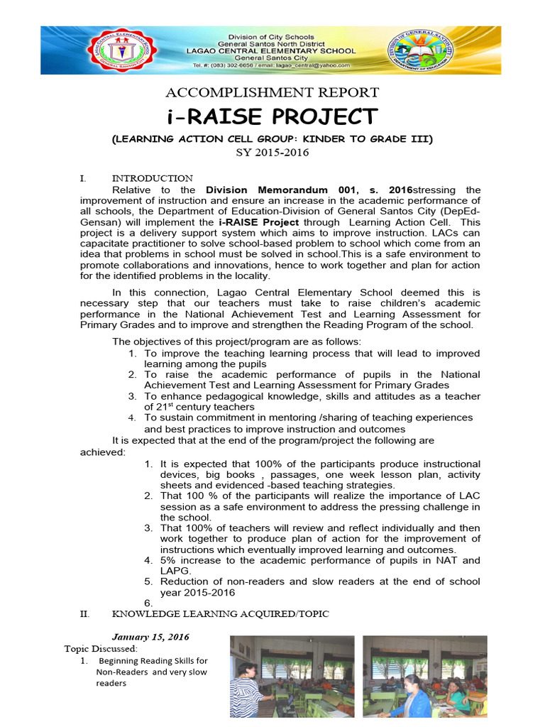I-raise Project Learning Action Cell Gro | PDF | Teachers | Differentiated Instruction