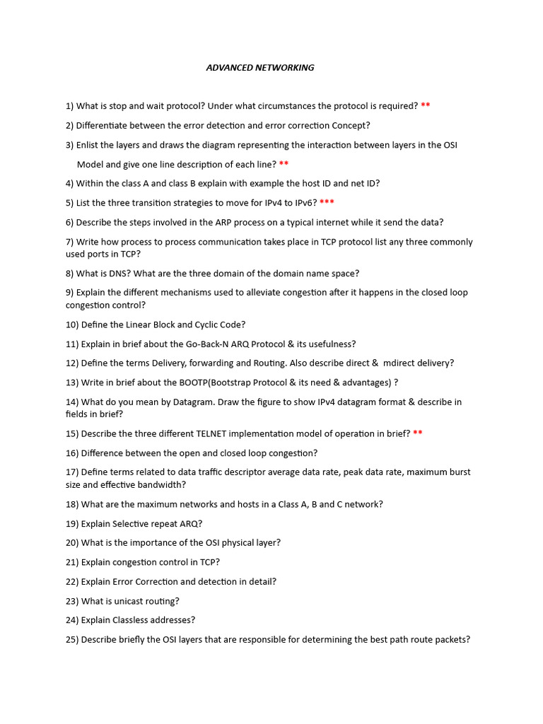 Advanced Networking | PDF | Osi Model | Computer Network