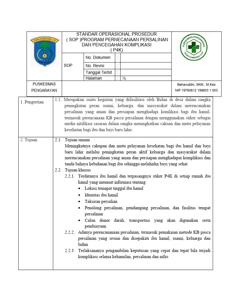 Sop Kia Ukm - P4K | PDF
