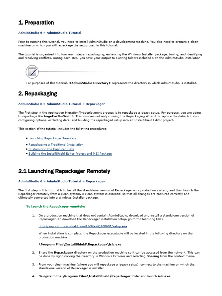 Admin Studio | PDF | Installation (Computer Programs) | Windows Registry