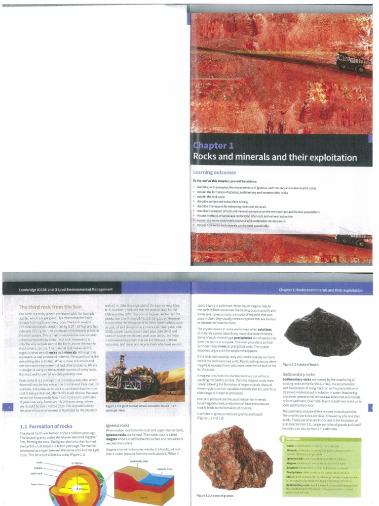Textbook - Rocks Minerals and Their Exploitation (Igcse) | PDF