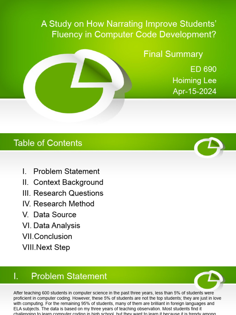 A Study On How Narrating Improve Students' Fluency in Computer Code ...