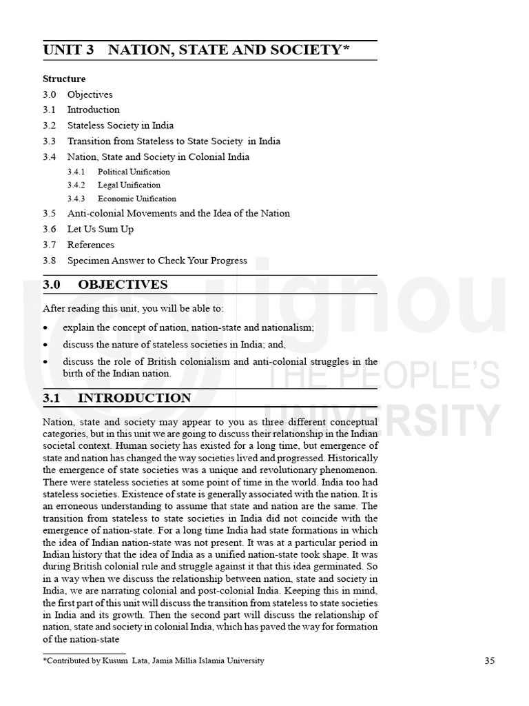 Unit 3 | PDF | Nation | State (Polity)