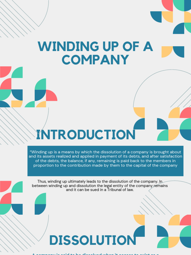Company Winding Up and Dissolution Guide | PDF | Liquidation | Business Law