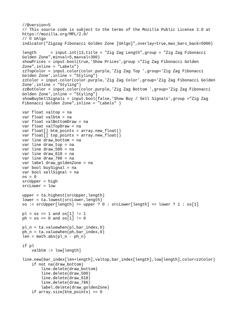 Zigzag Fib Golden Zone Ualgo | PDF | Computer Programming