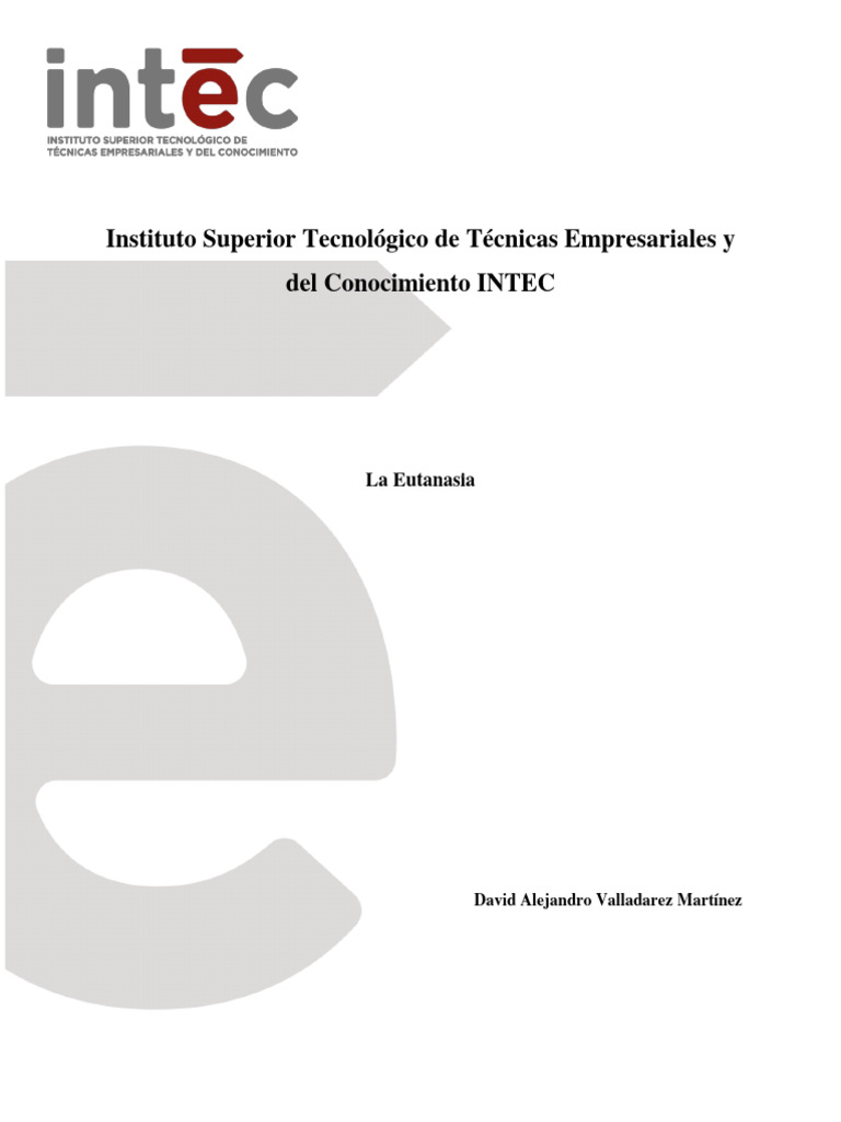 LA EUTANASIA David Valladarez | PDF | Muerte | Vida