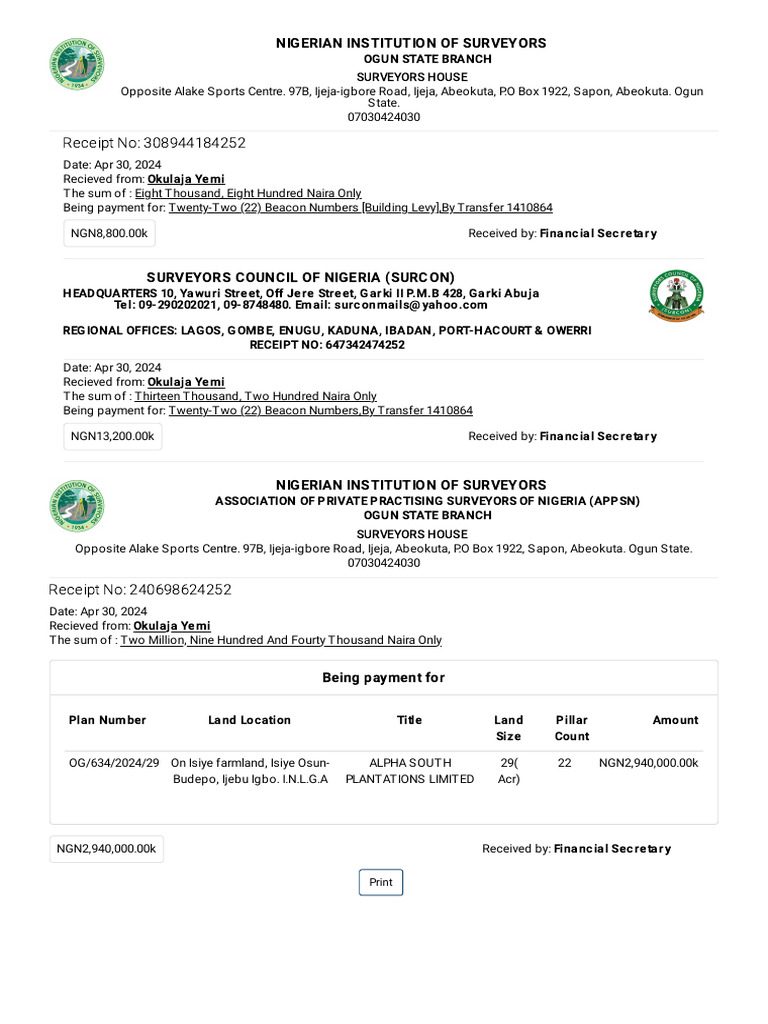 Receipts | Download Free PDF | Nigeria