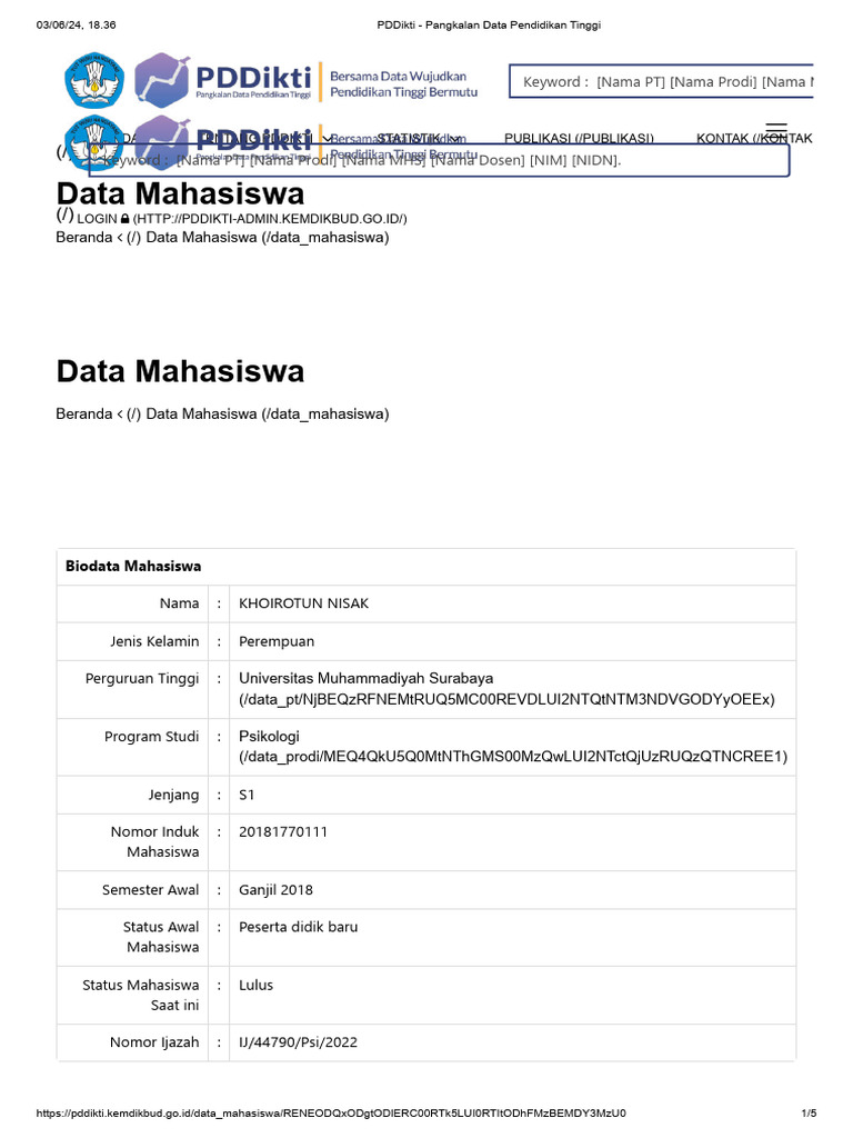 PDDikti - Pangkalan Data Pendidikan Tinggi | PDF | Ilmu Sosial