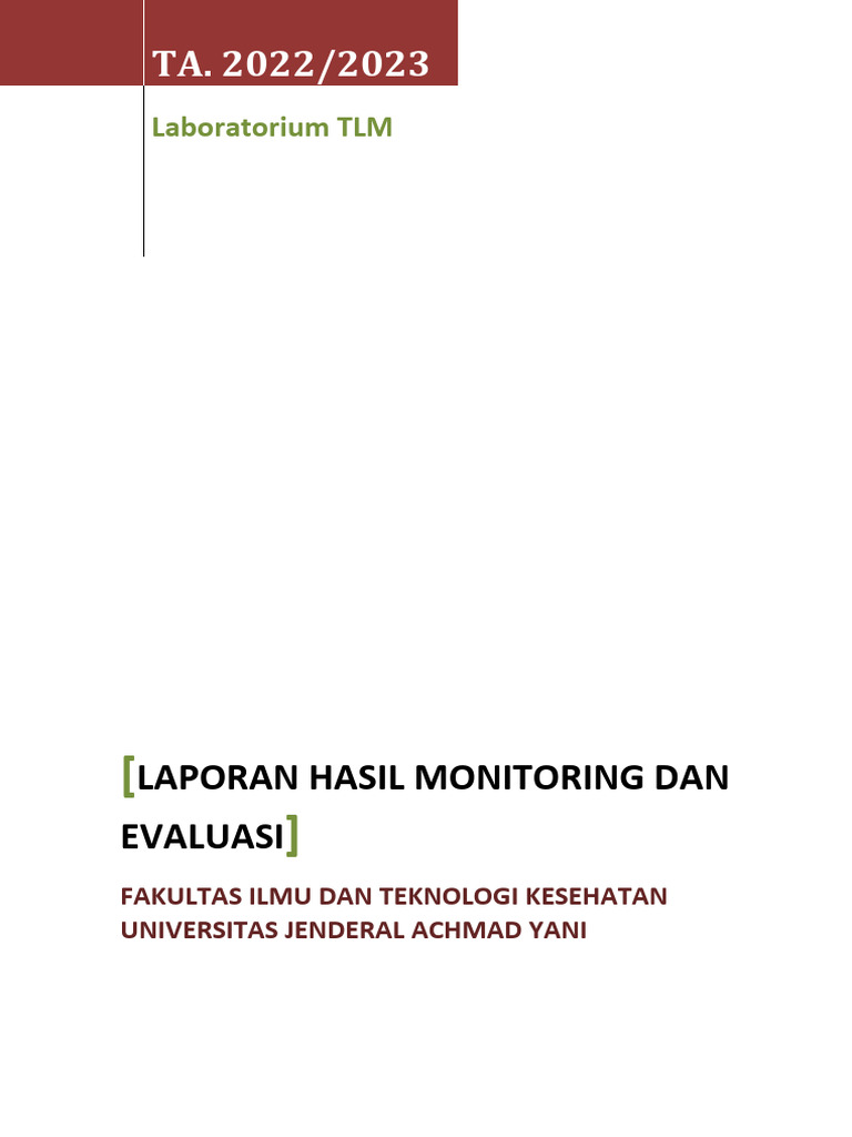 Laporan Hasil Monev 2023 | PDF