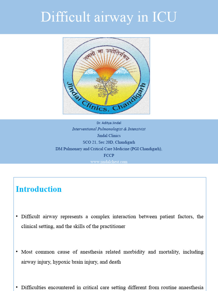 Managing Difficult Airway in ICU | PDF | Intensive Care Medicine ...