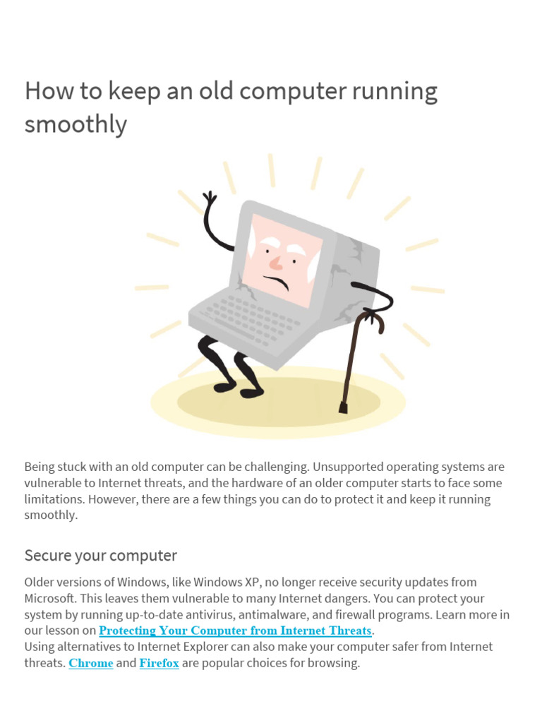 How To Keep An Old Computer Running Smoothly | PDF | Operating System ...