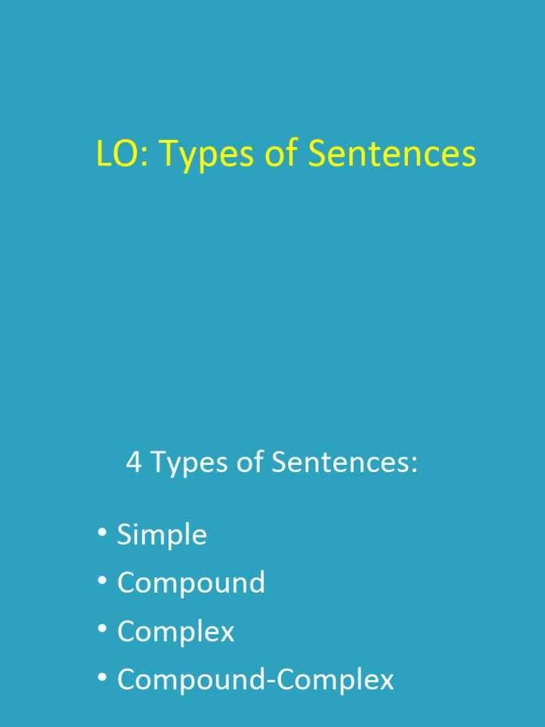 Sentence Types | PDF | Subject (Grammar) | Semantics