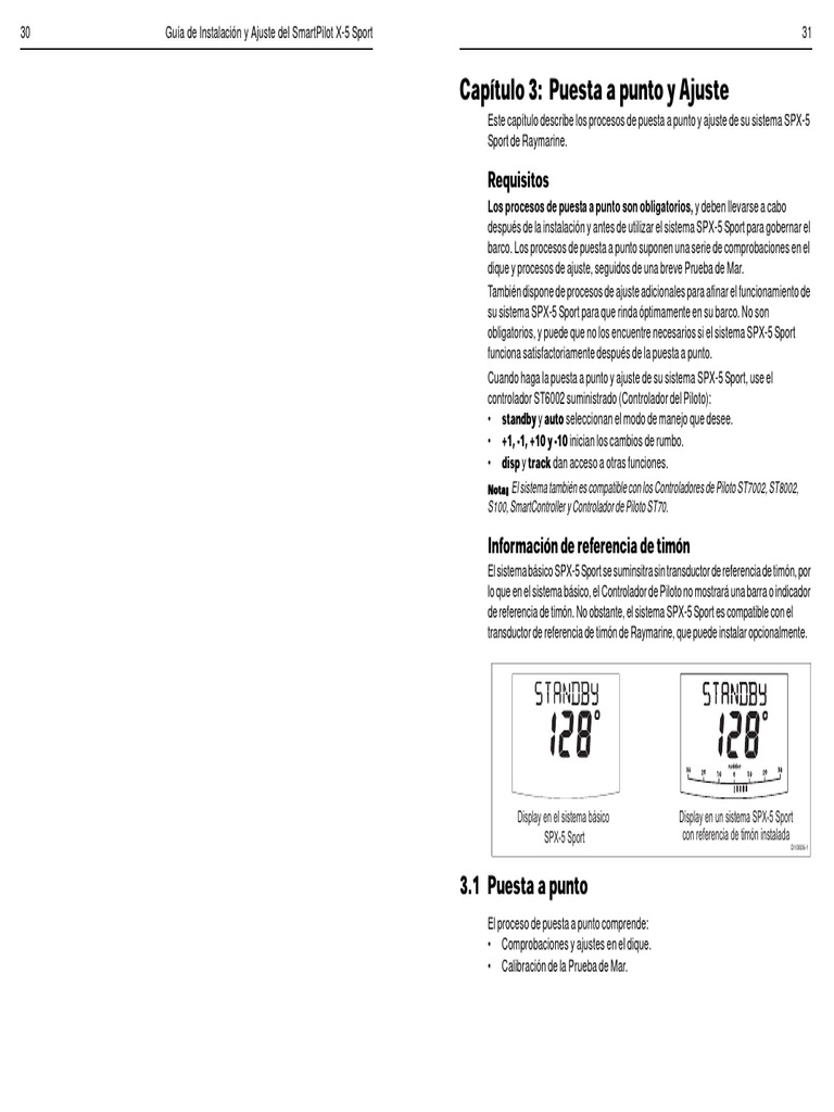 Piloto SMARTPILOT X-5 Inst.y Ajuste | PDF | Timón | Calibración