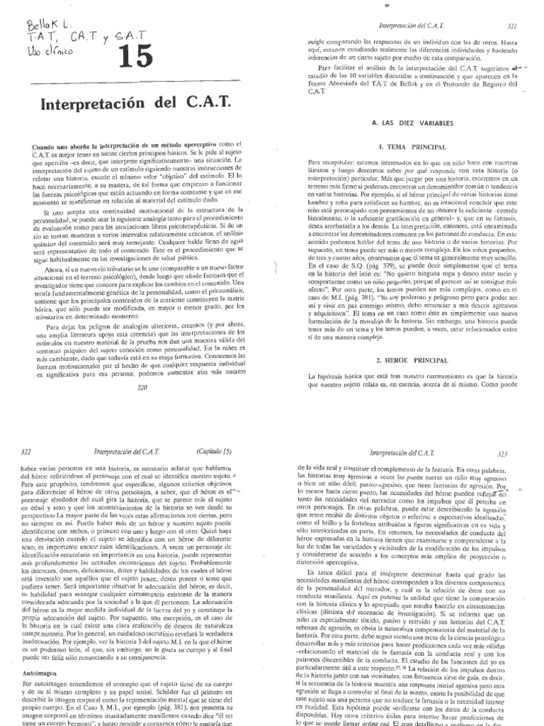 Bellak-TAT CAT SAT | PDF