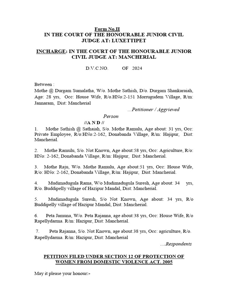 Durgam Sumalatha DVC LXPT | PDF | Psychological Trauma | Restraining Order