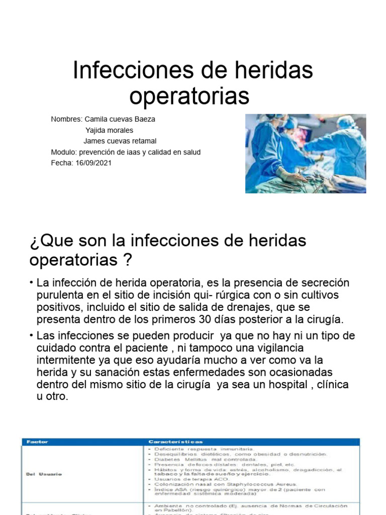 Manejo de Infecciones en Heridas Quirúrgicas | PDF | Herida | Cirugía
