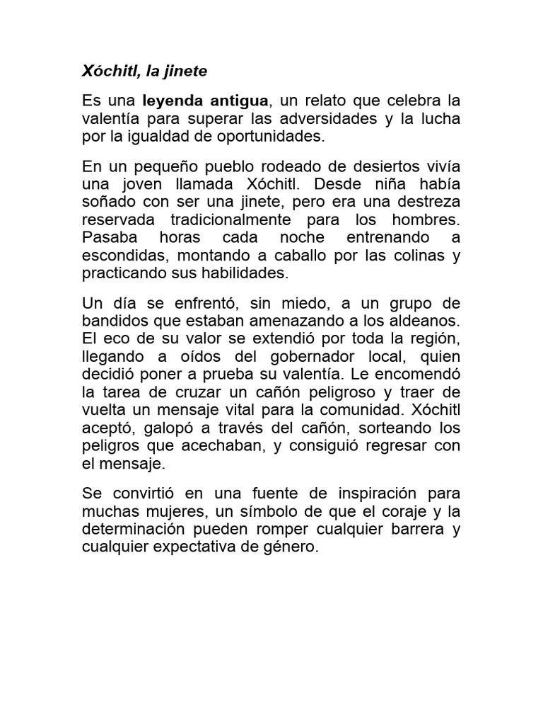 Xóchitl: La jinete valiente | PDF