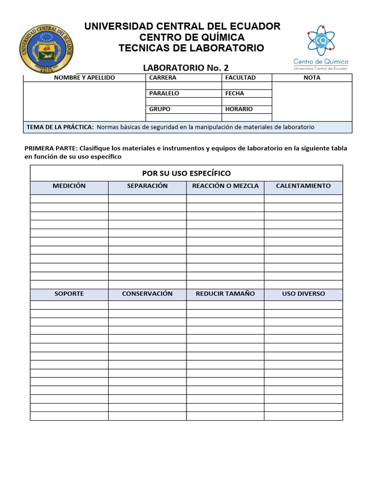 Formato Práctica 2 TECNICAS | PDF | Laboratorios