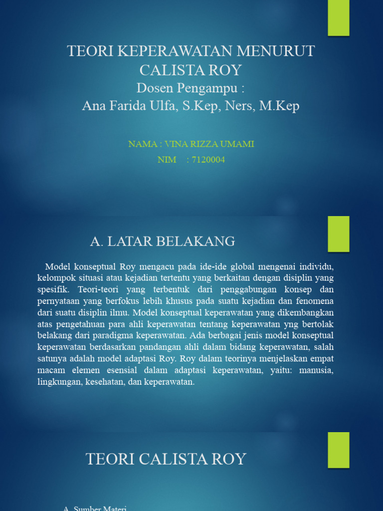 Teori Keperawatan Calista Roy | PDF