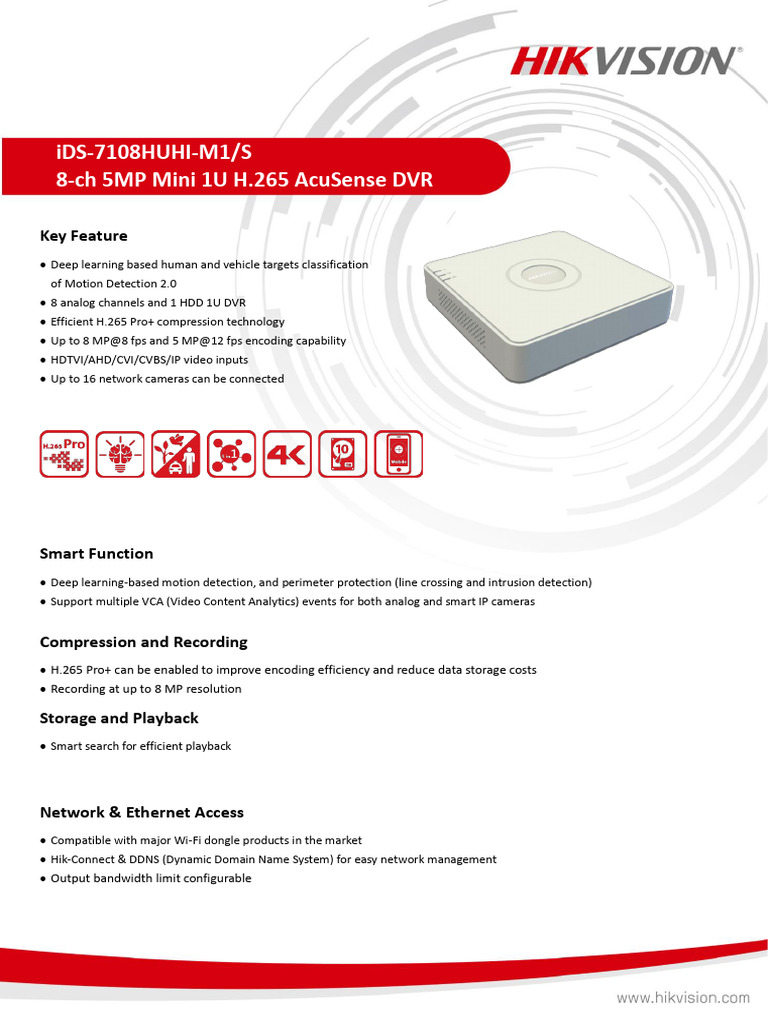 Datasheet of iDS 7108HUHI M1 - S - V4.71.000 - 20231219 | PDF | Frame ...