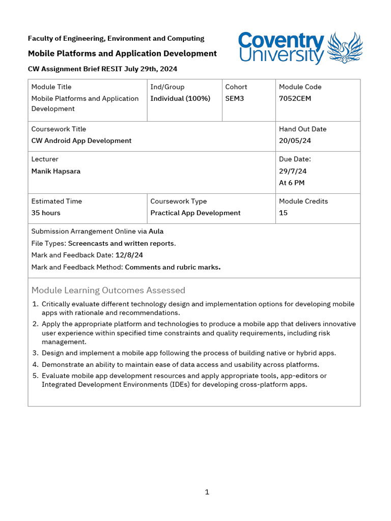 7052cem Resit 29july2024 To Publish | PDF | Mobile App | Application ...