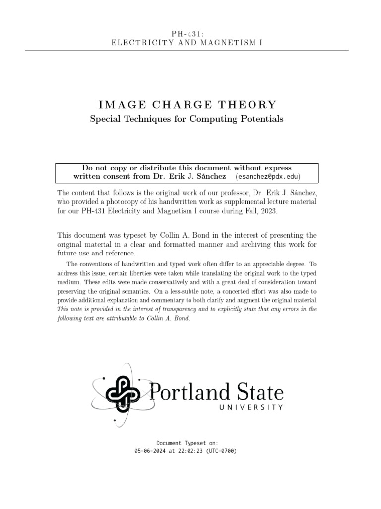 Physics Students: E&M Techniques | PDF | Sphere | Electricity
