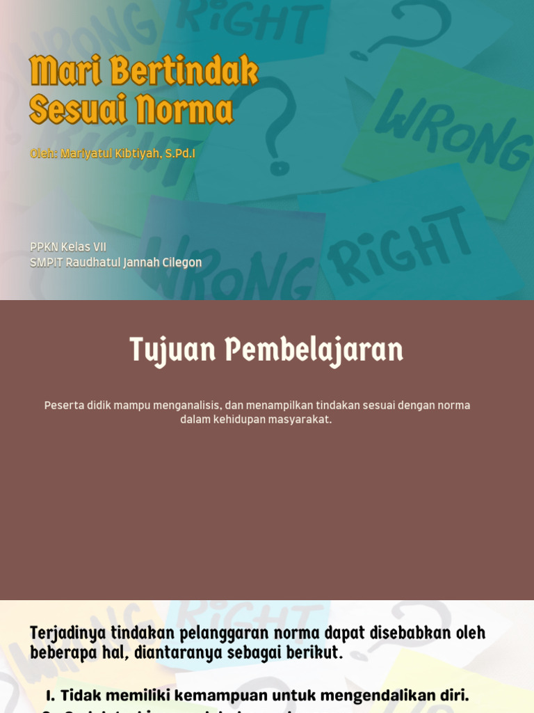 Mari Bertindak Sesuai Norma | PDF | Karier & Perkembangan | Kesehatan Holistik