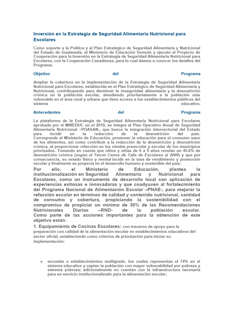 Desnutrición Pdf Seguridad Alimentaria Educación De La Primera