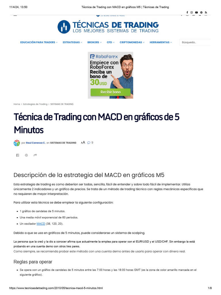 Técnica de Trading con MACD en gráficos M5 _ Técnicas de Trading | PDF | Comerciante (Finanzas ...