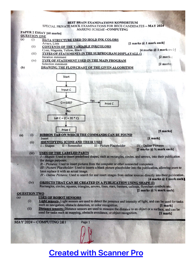 Computing May 2024 Marking Scheme | Download Free PDF | Copyright ...