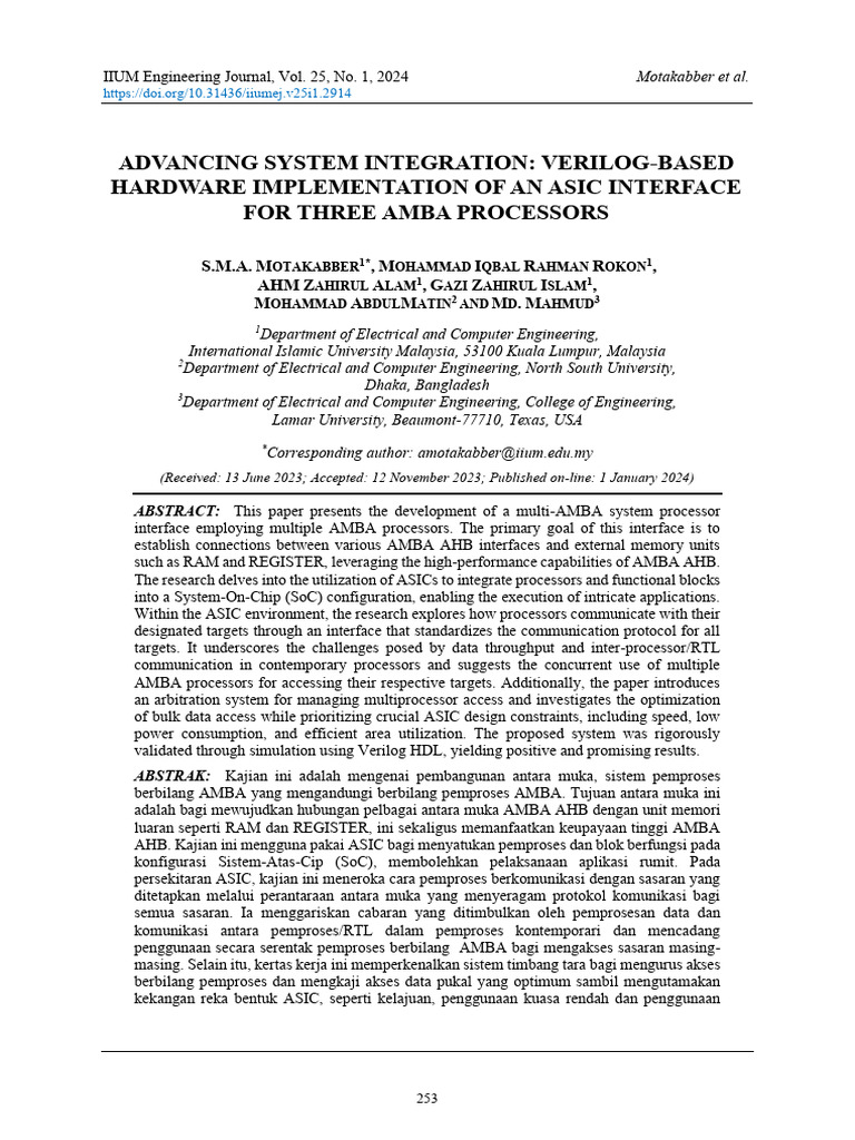 Advancing System Integration: Verilog-Based Hardware Implementation of ...