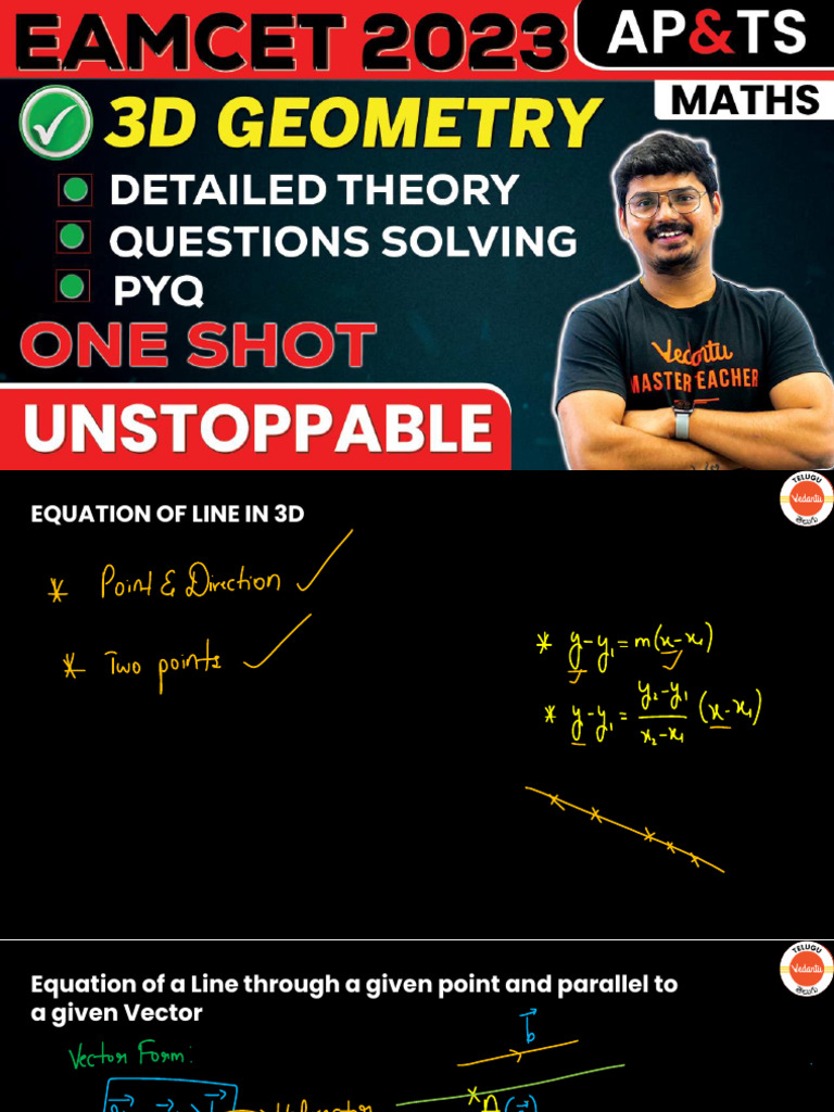 3D Line and Plane Equations Guide | PDF