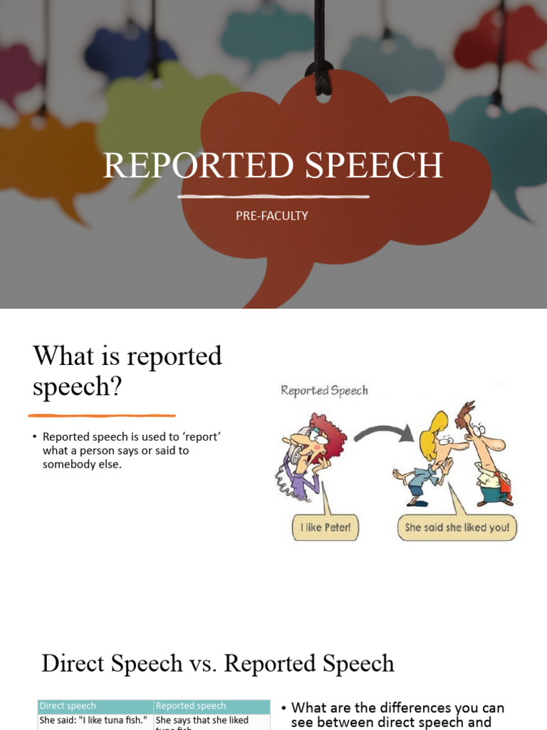 PPT-Reported Speech | Download Free PDF | Question | Grammatical Tense