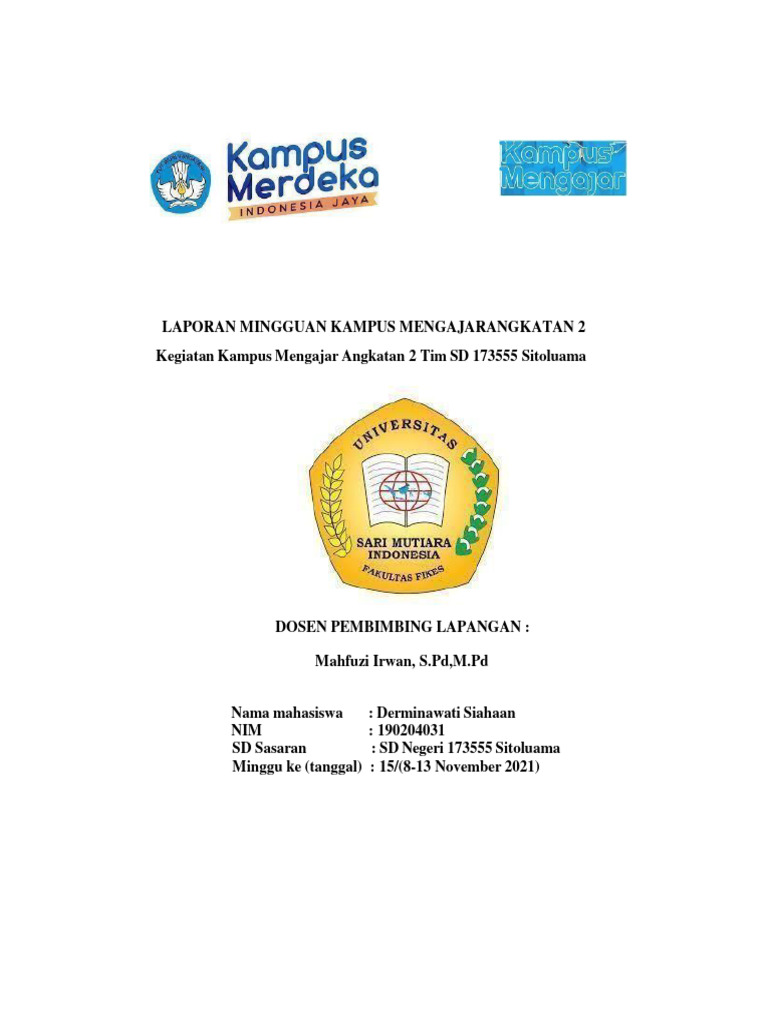 Laporan Minggu Kelimabelas Kampus Mengajar | PDF