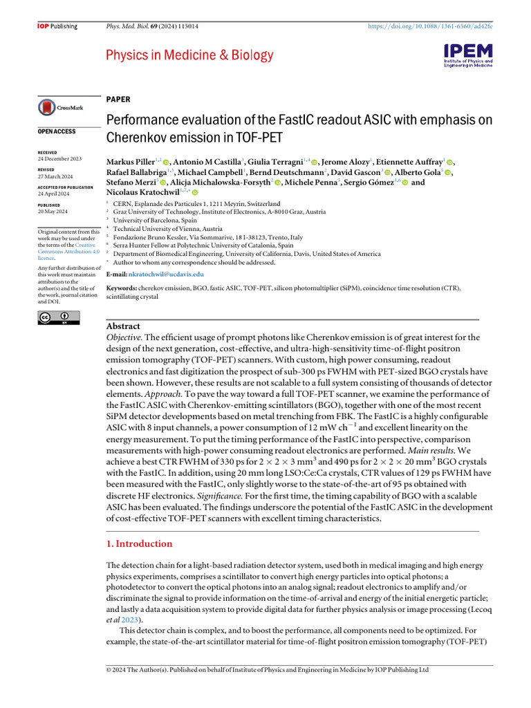 Performance Evaluation of The FastIC Readout ASIC With Emphasis On ...