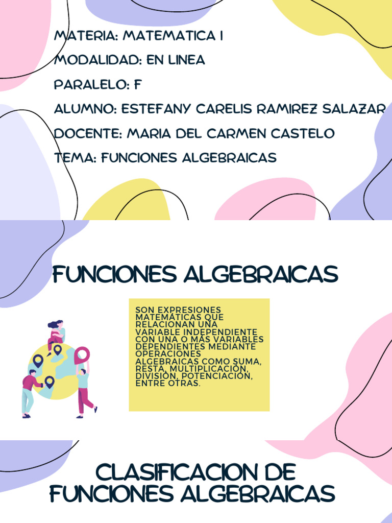 Guía de Funciones Algebraicas | PDF | Variable (Matemáticas) | Función (Matemáticas)