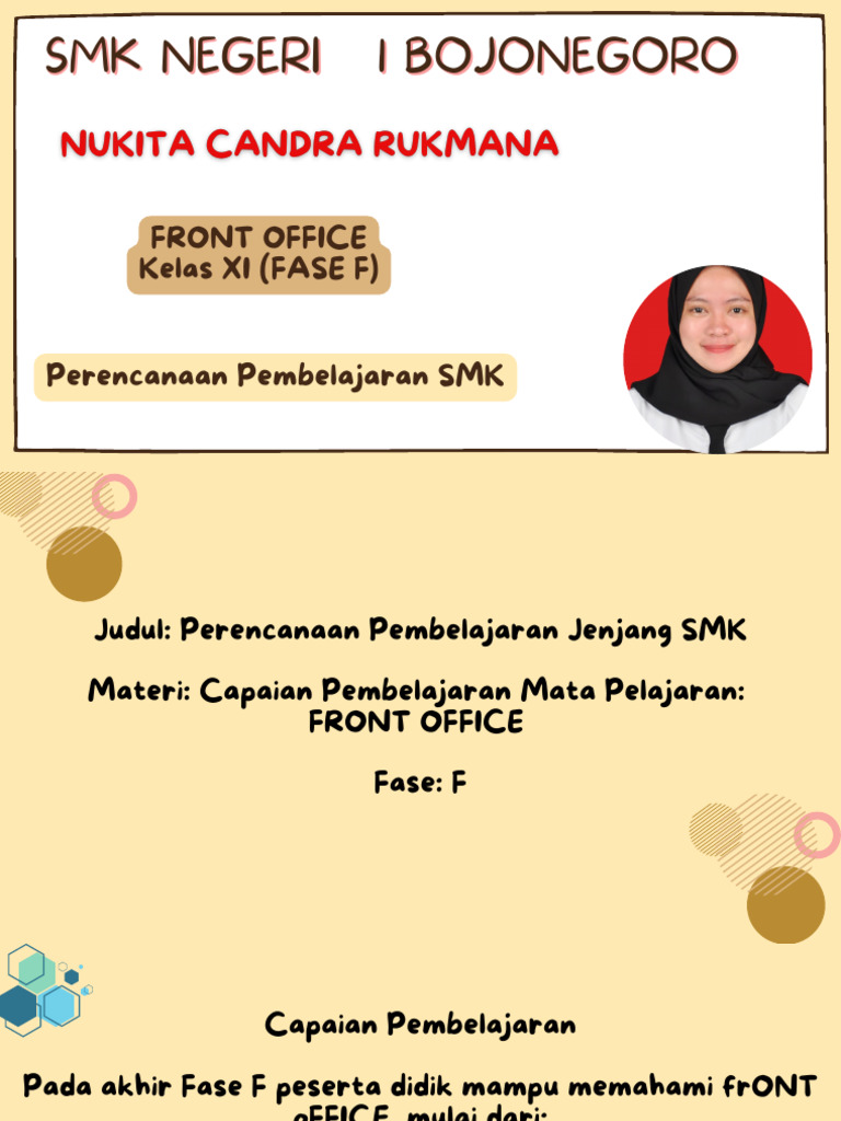 AKSI NYATA TOPIK 4 PERENCANAAN PEMBELAJARAN FRONT OFFICE | PDF
