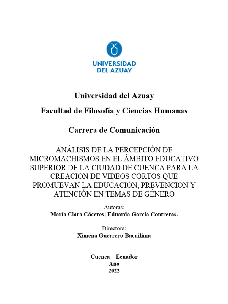 Tesis Sobre Machismo y Micro Machismos | PDF | Hombre | Estudios de género