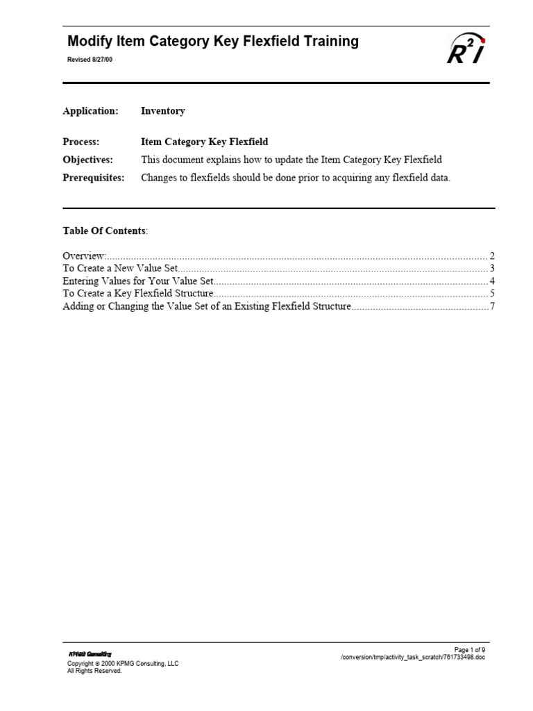 3.3 INV Modify Item Category Key Flexfield Training | PDF | Software Engineering | Computer Data