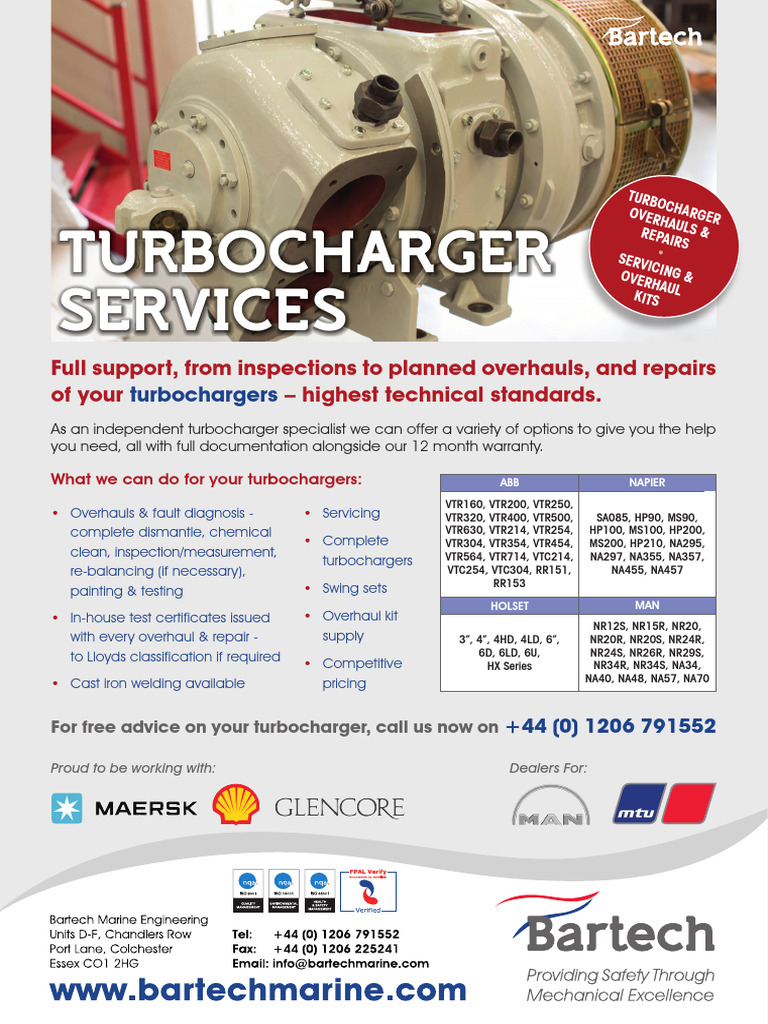 Bartech Turbocharger Leaflet Mar21 1 | PDF | Engineering